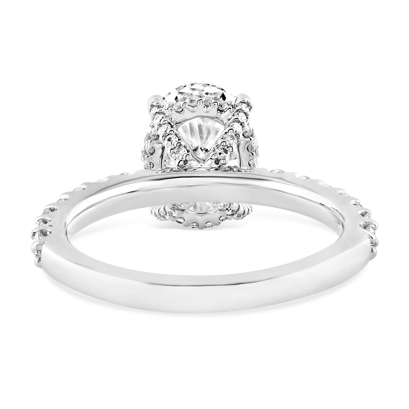 14K Oval Diamond Hidden Halo Engagement Ring – American Ring Source
