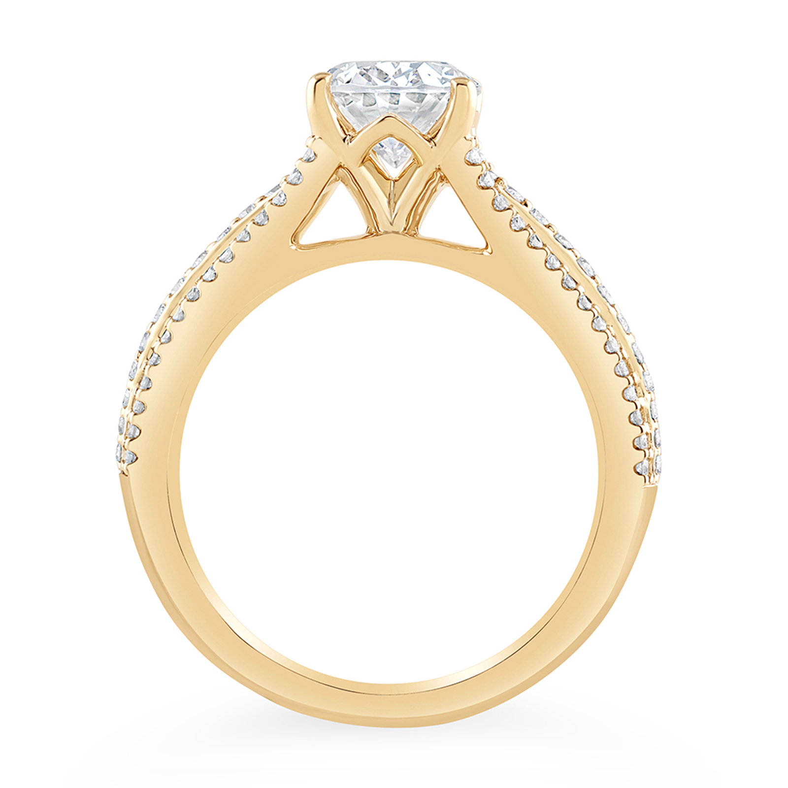 14K Triple Split Shank Oval Diamond Engagement Ring – American Ring Source