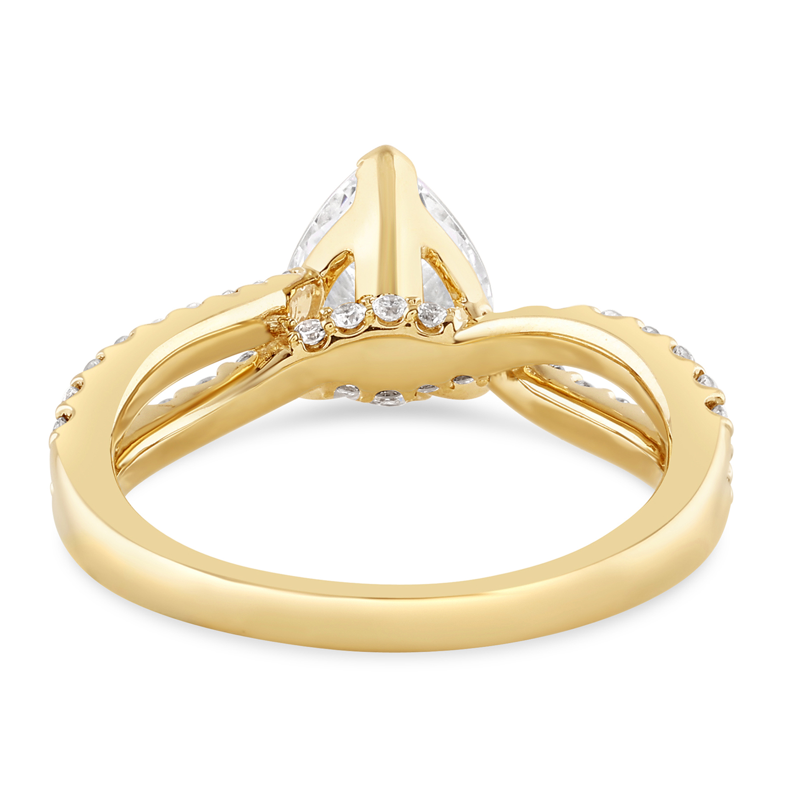 14K Split Shank Pear Diamond Engagement Ring – American Ring Source