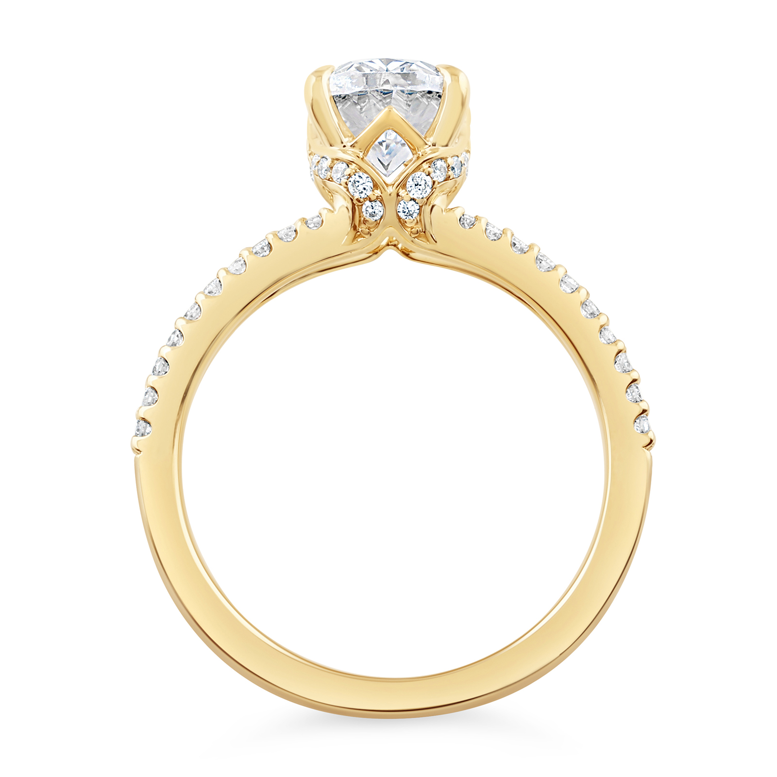 14K Split Shank Oval Diamond Engagement Ring – American Ring Source