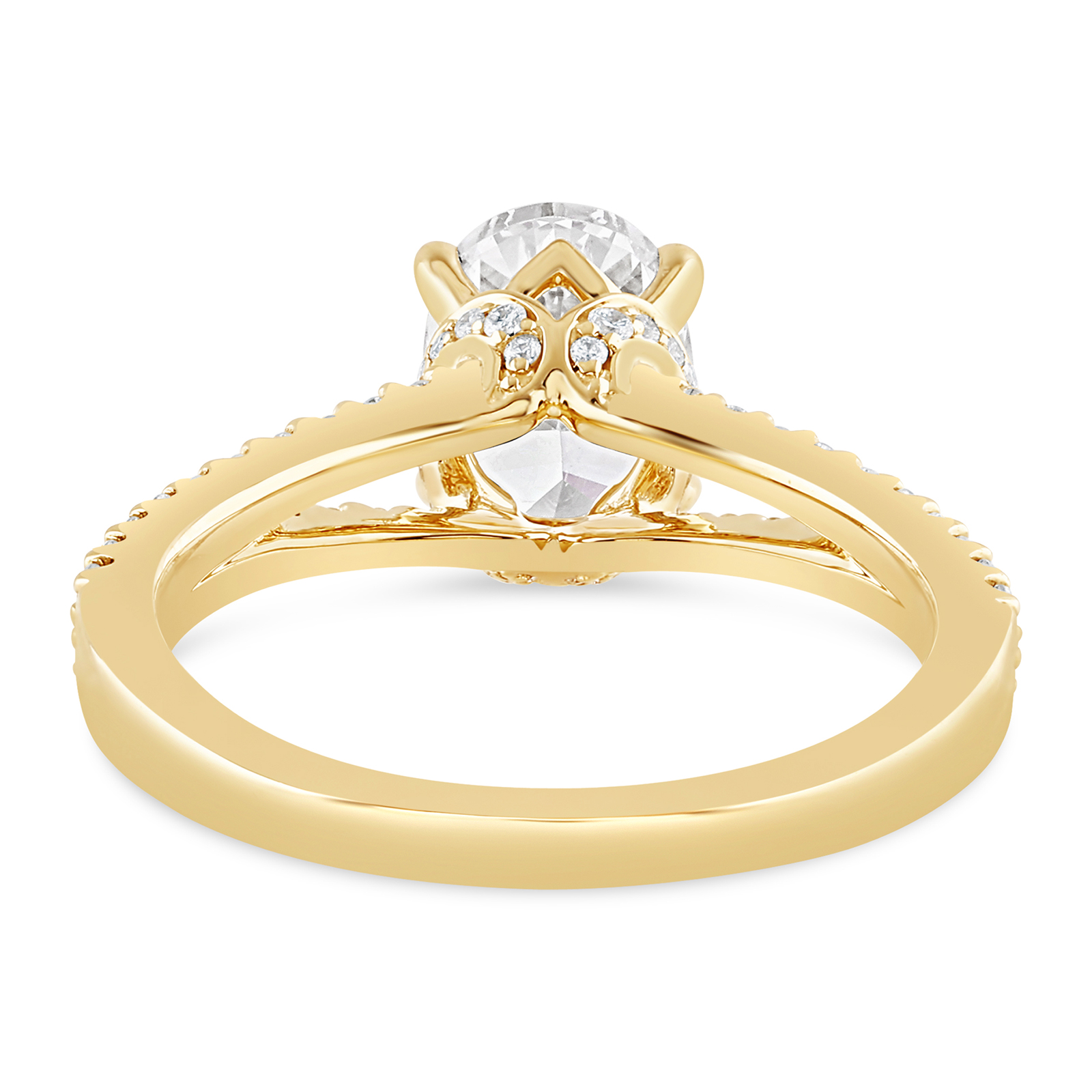 14K Split Shank Oval Diamond Engagement Ring – American Ring Source